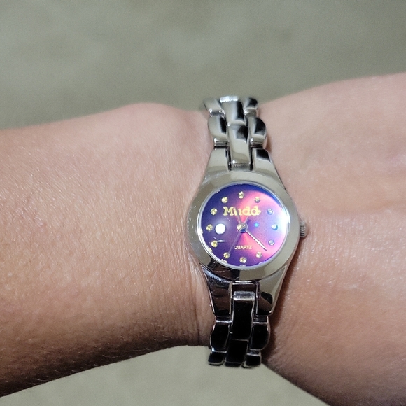 Mudd | Accessories | Mudd Silver Watch With Purple Dial Nwot | Poshmark